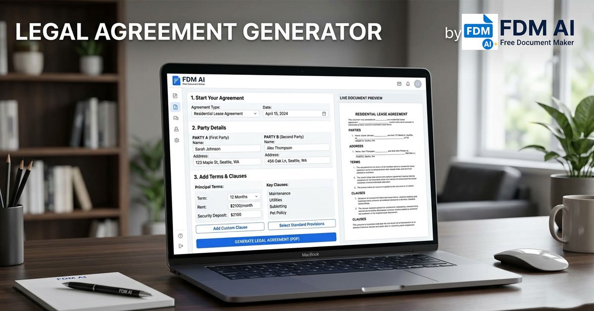 Free Online Agreement Generator: Professional Contract & Legal Document ...