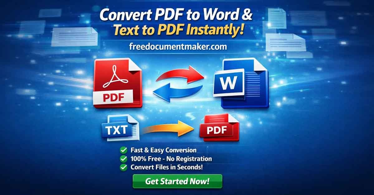 PDF to Word Converter – Free & Instant | Free Document Maker